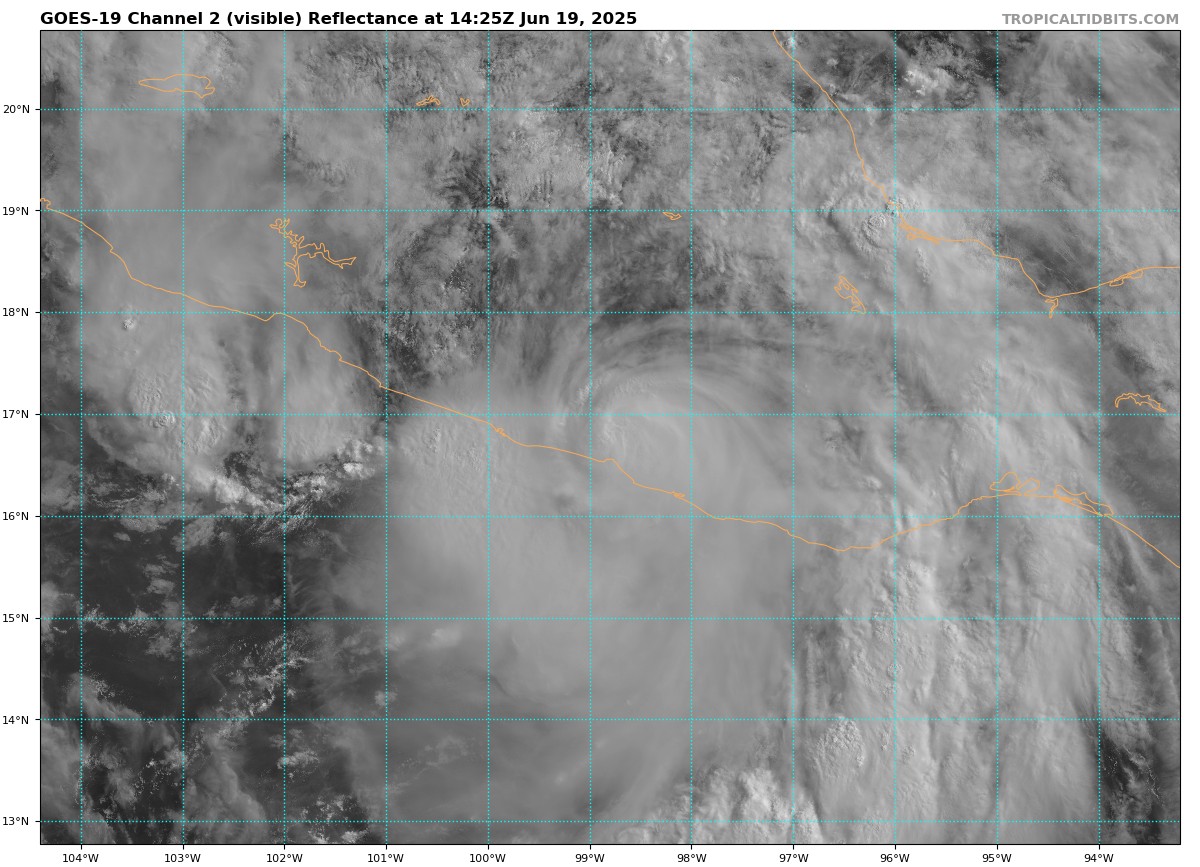 Imagen satelital del huracán Erick: así se ve desde el espacio en ...