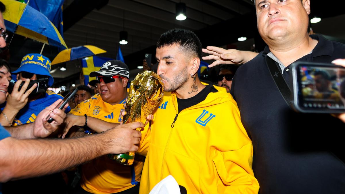 ¡Espectacular bienvenida! Ángel Correa llega a México entre porras y ...