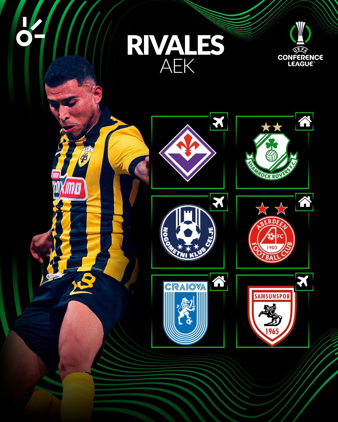 ¿Quiénes son los rivales del AEK Atenas de Orbelín Pineda en la ...