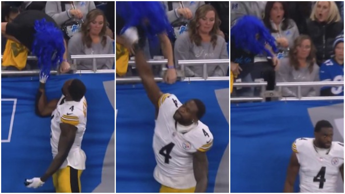 ¡Pierde la cabeza! DK Metcalf golpea a un aficionado en el Steelers vs ...