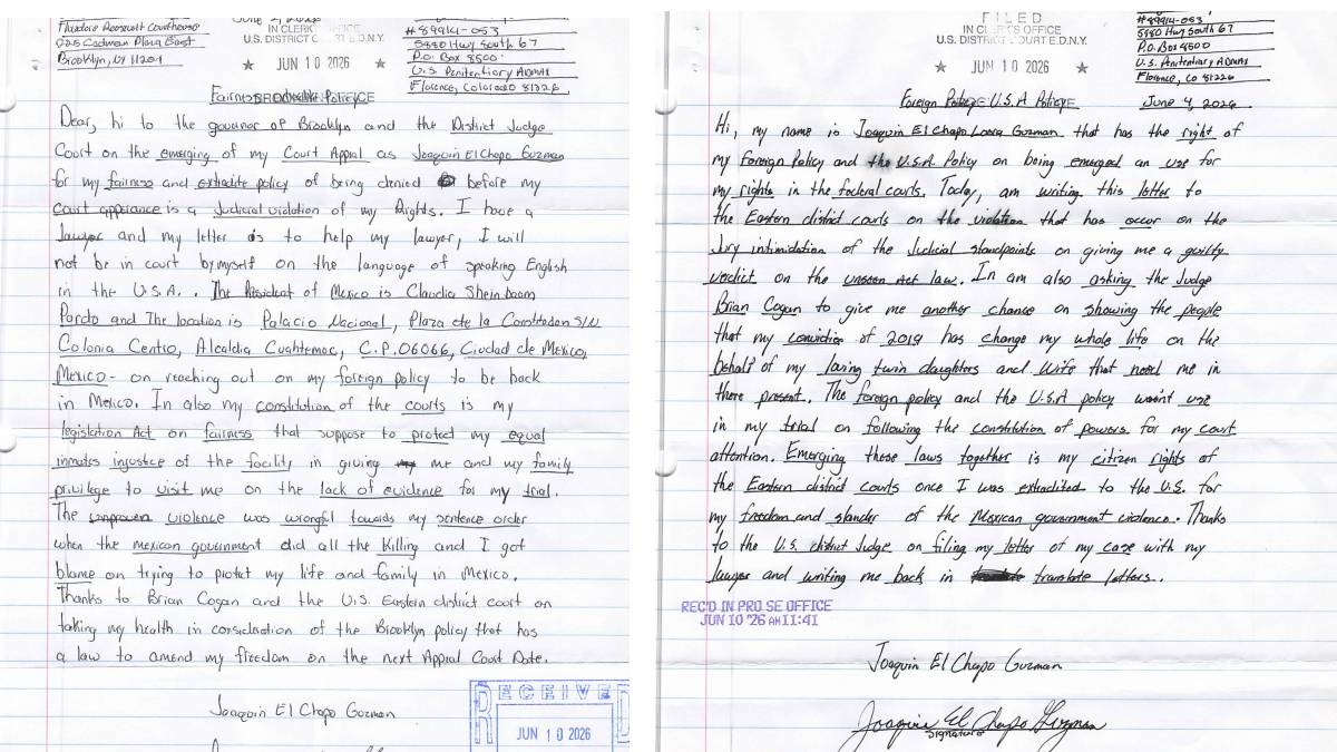 El “Chapo” Guzmán envía dos nuevas cartas desde prisión; en una pide ...